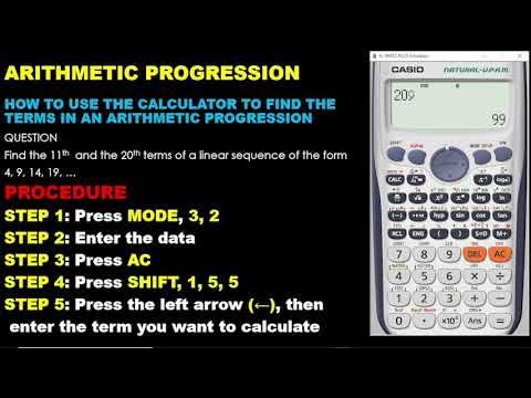 USING CALCULATOR TO SOLVE UPDATED ARITHMETIC PROGRESSION - YouTube