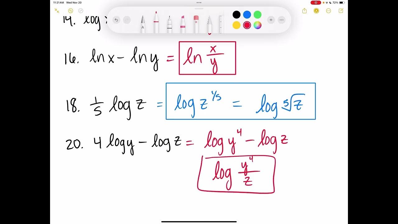 AP Precalculus 3.4 Properties of Logarithmic Functions - YouTube