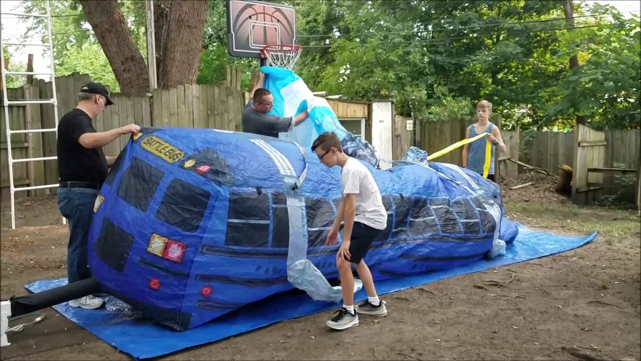 Fortnite Battle Bus Inflatable Unboxing Spirit Halloween - YouTube