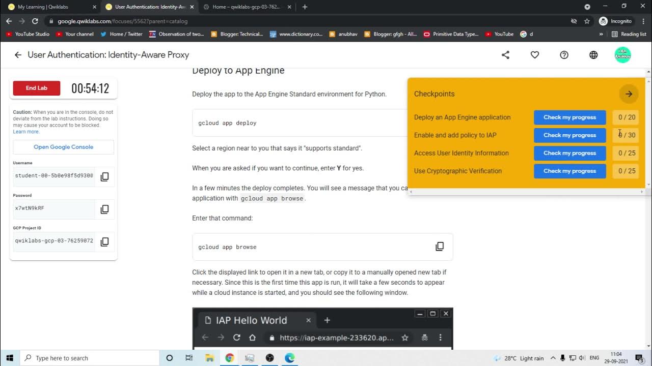 User Authentication: Identity Aware Proxy GSP499 Googel 30 Days Of Cloud - YouTube