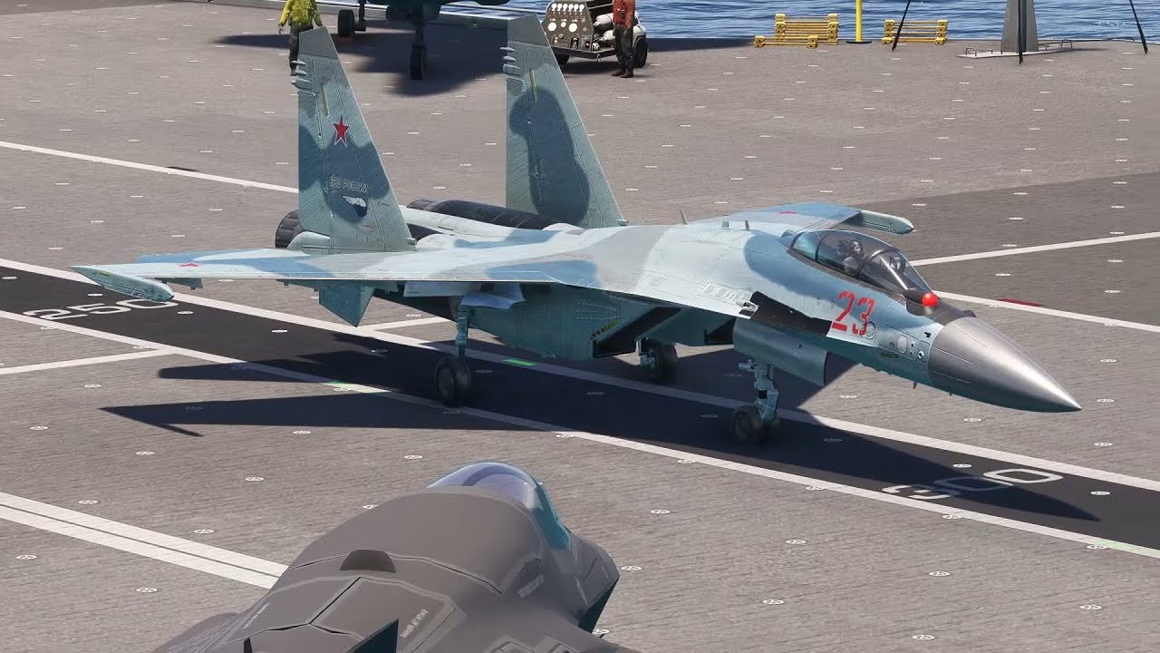 This Sukhoi SU-35 Takeoff from Aircraft Carrier is Crazy - YouTube