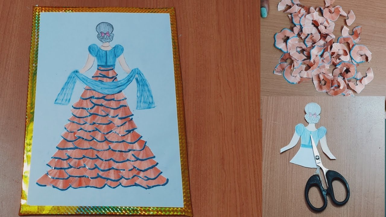 Simple Doll craft with pencil shaving dust || 5mins craft|| Bindu hand ...