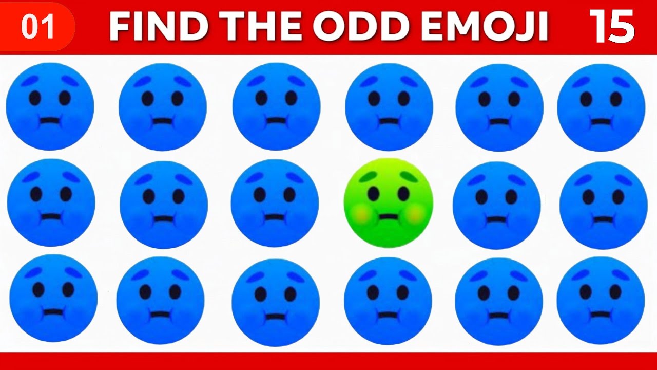 HOW SHARP ARE YOUR EYES | CAN YOU FIND THE ODD EMOJI | EMOJI PUZZLE ...