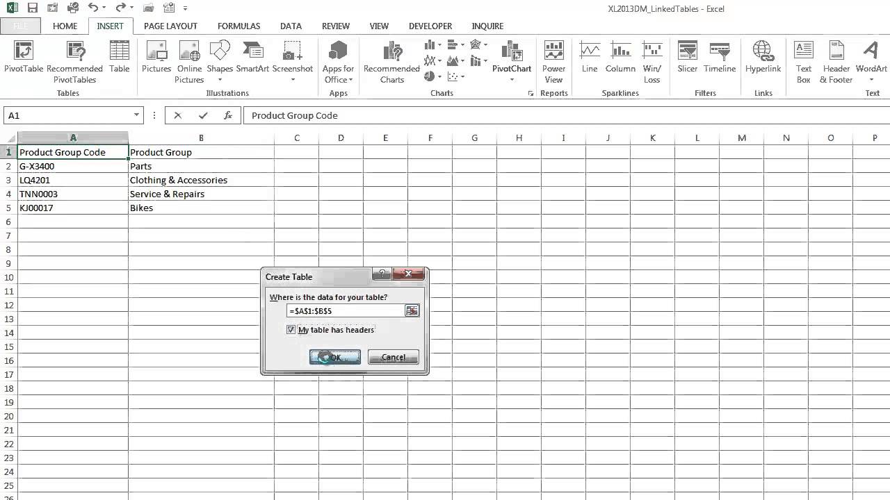 Excel 2013s Data Model Linked Tables And Table Relationships Youtube 3491