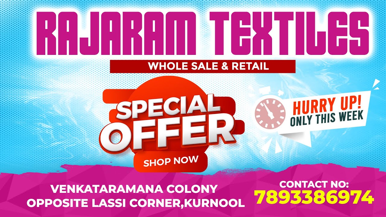 Rajaram Textiles | Special Offer - Hurry Up | Something Special - YouTube