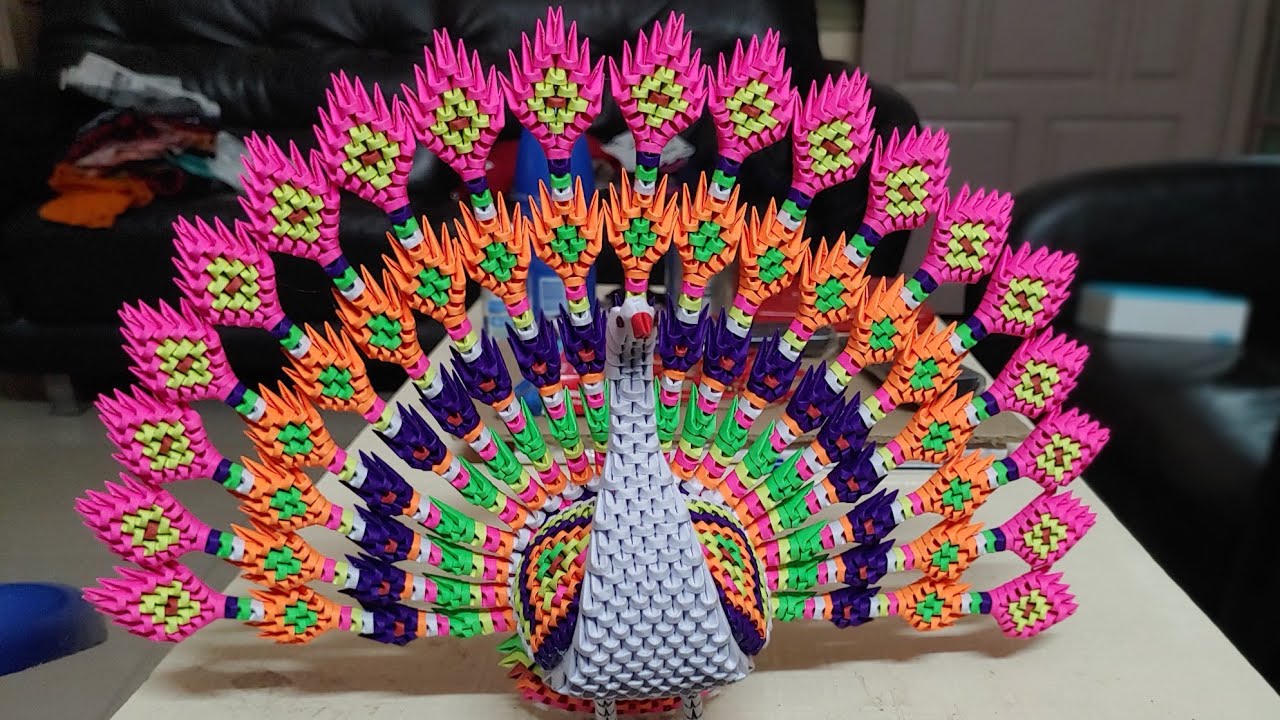How To Make A 3d Origami Peacock 3D Origami Peacock Etsy