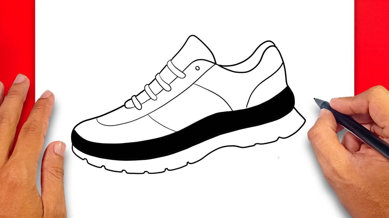 How to draw Running Shoe - Shoes Drawing - YouTube