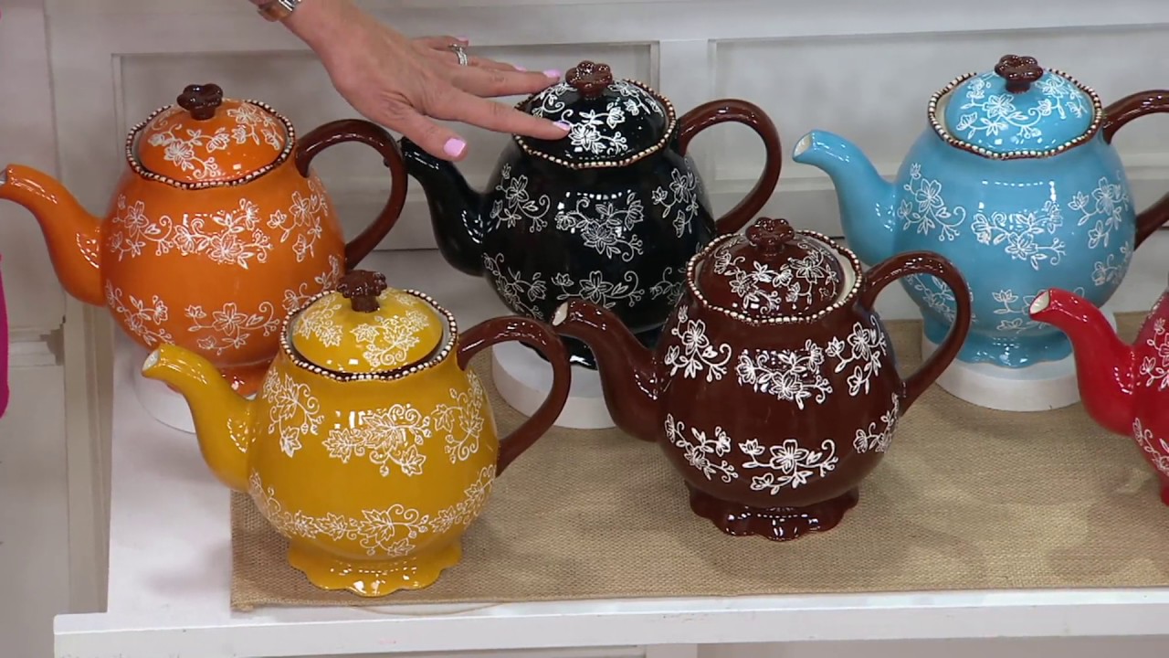 Temp-tations Old World or Floral Lace Tea Set on QVC - YouTube