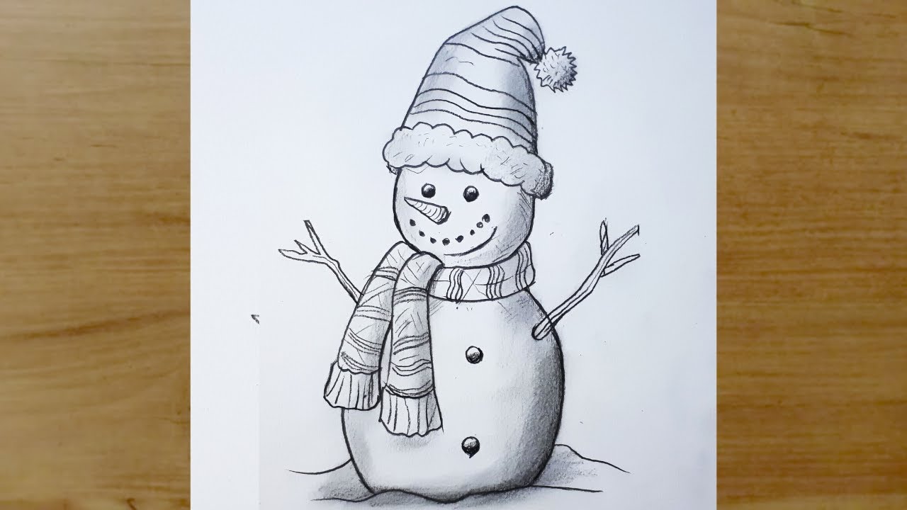 Kolay Karakalem Sevimli Kardan Adam Resmi | kardan adam Karakalem ...