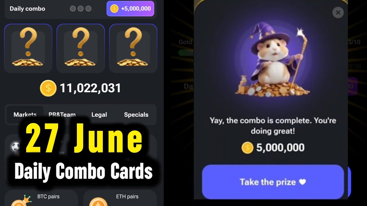 Hamster Kombat Daily Combo Cards Today 27 June | Hamster Kombat 27 June ...