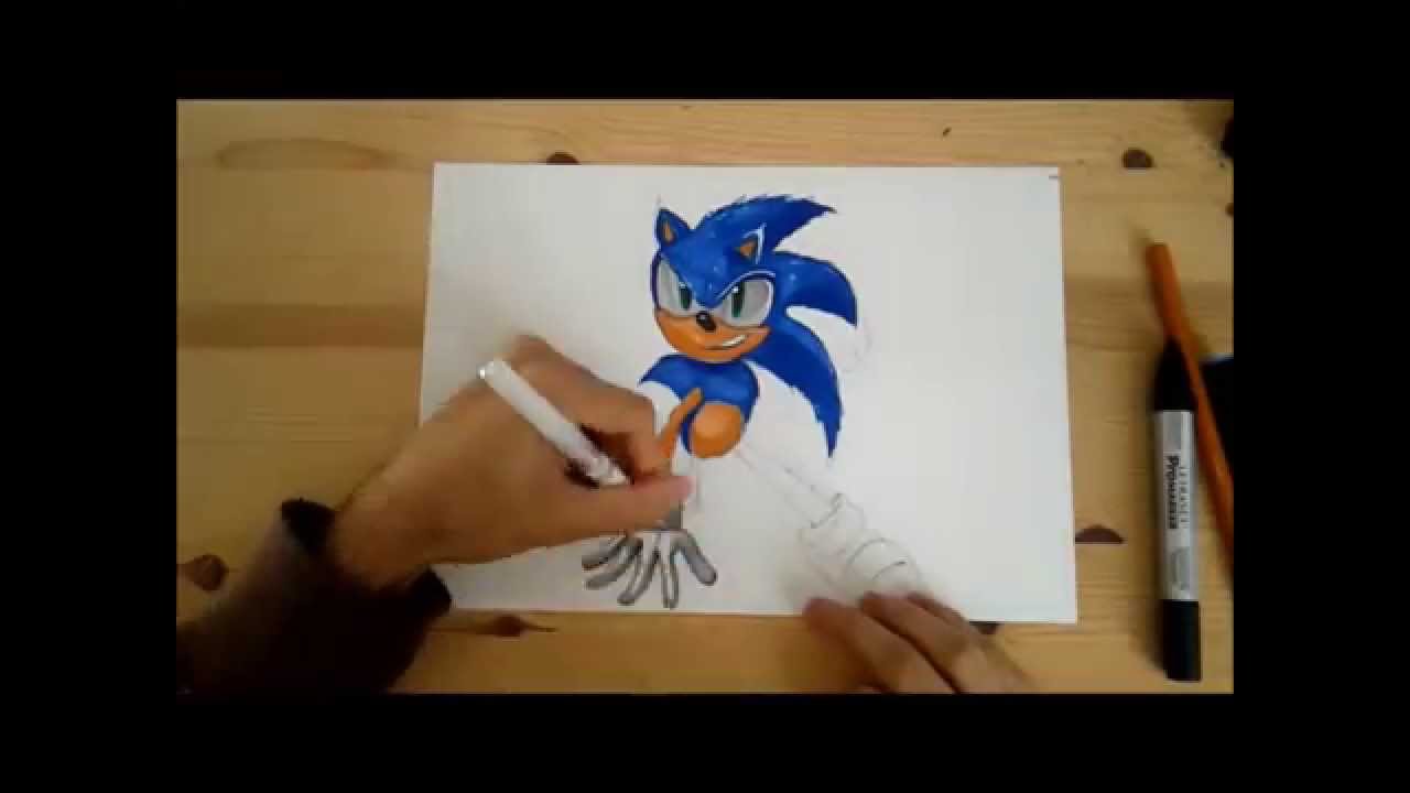 Speed Drawing Sonic - YouTube