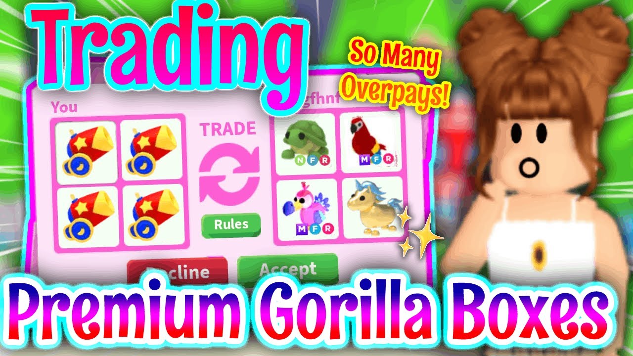 Trading PREMIUM GORILLA BOXES 🎪 To See WHAT PEOPLE OFFER 😲 *SO Many OVERPAYS* (Adopt Me Trading ...