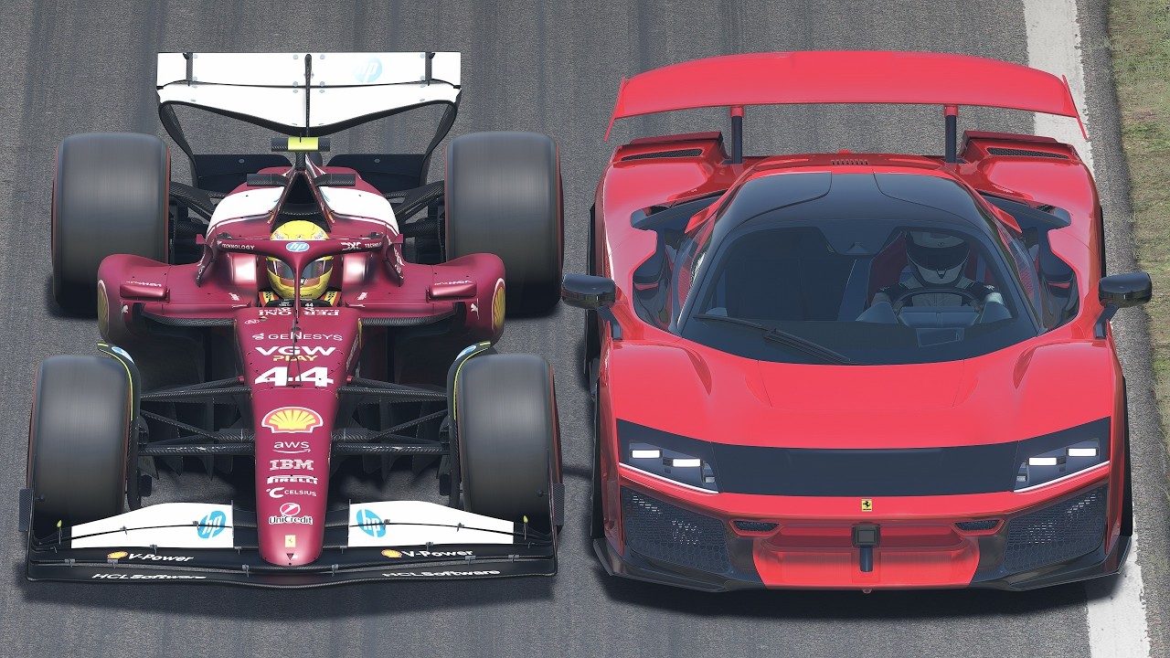 Lewis Hamilton Ferrari F1 2025 vs Ferrari F80 at Monza - YouTube