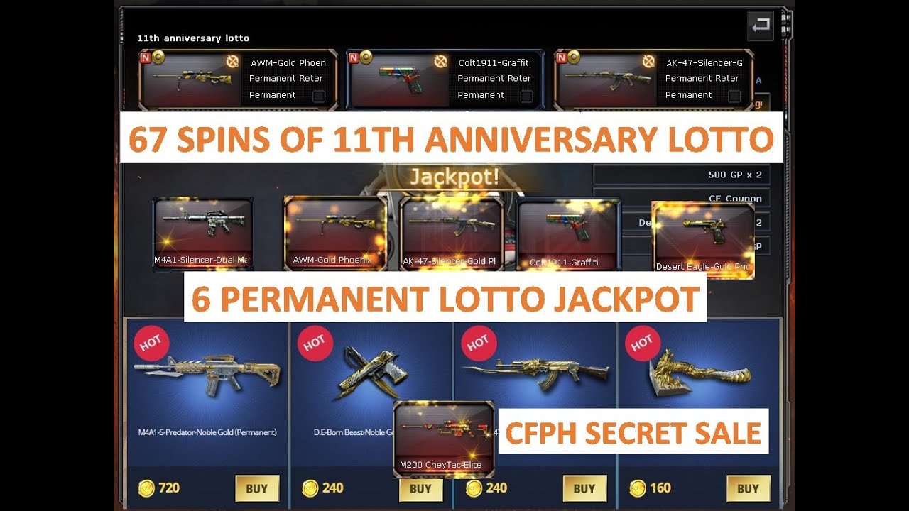 FULL 67 SPINS OF CROSSFIRE 11TH ANNIVERSARY LOTTO (WINNING 6 PERMANENT ...