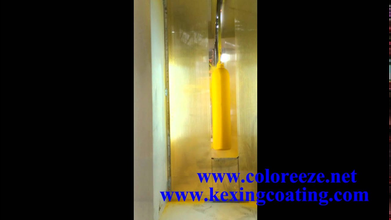 cylinder powder coating line - YouTube