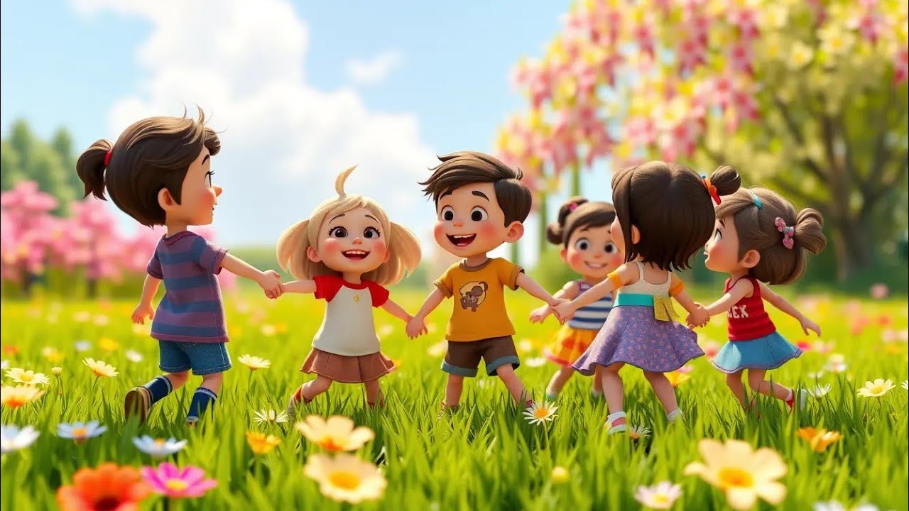 Ring Around the Rosie Song | Classic Nursery Rhyme for Kids | Fun and ...