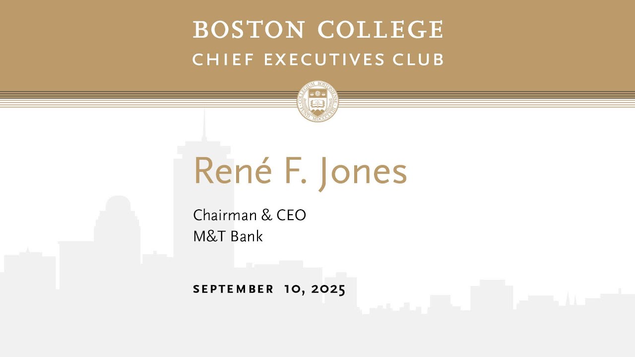 BC CEO Club: René F. Jones, Chairman & CEO, M&T Bank - YouTube