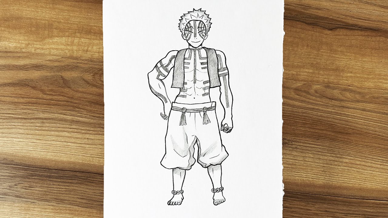 How to draw Akaza (Upper Moon Three) full body || Akaza from Demon ...