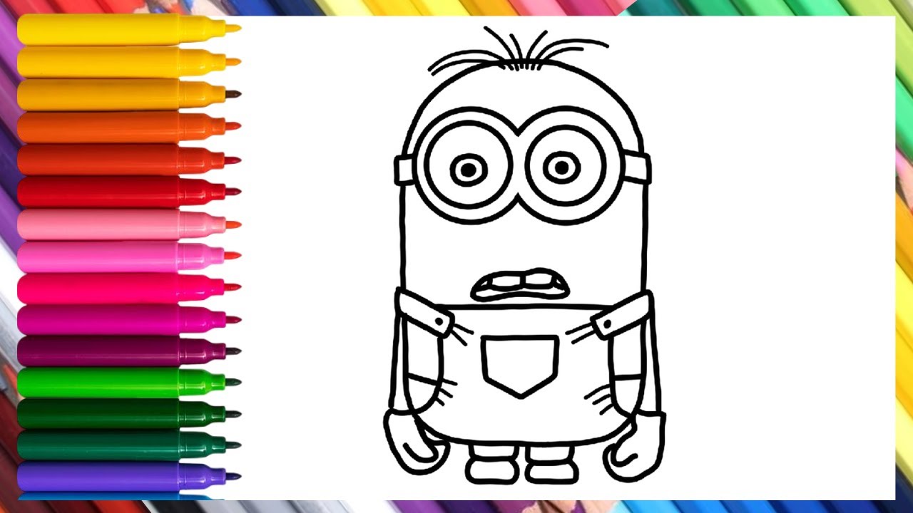 How to Draw a Cute Minion 💛🎨 | Step-by-Step Minion Drawing for Kids 👓 ...