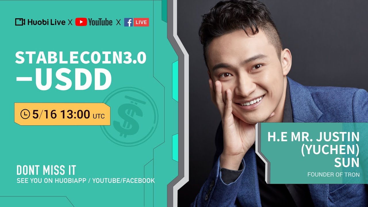 Huobi Live - Justin Sun USDD Stablecoin - YouTube