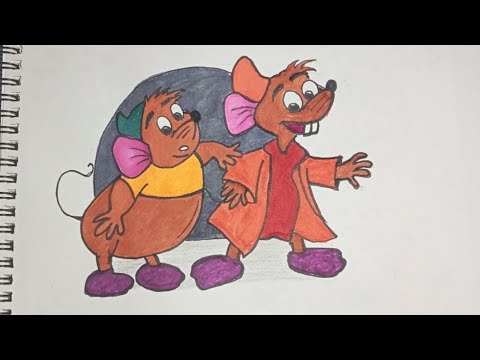 How to Draw JAQ and GUS // From Cinderella // Step by Step - YouTube