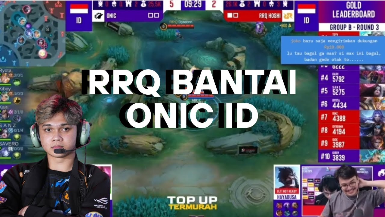 REAKSI PARA STREAMER RRQ VS ONIC ID - ESL MLBB GAME 2 - YouTube