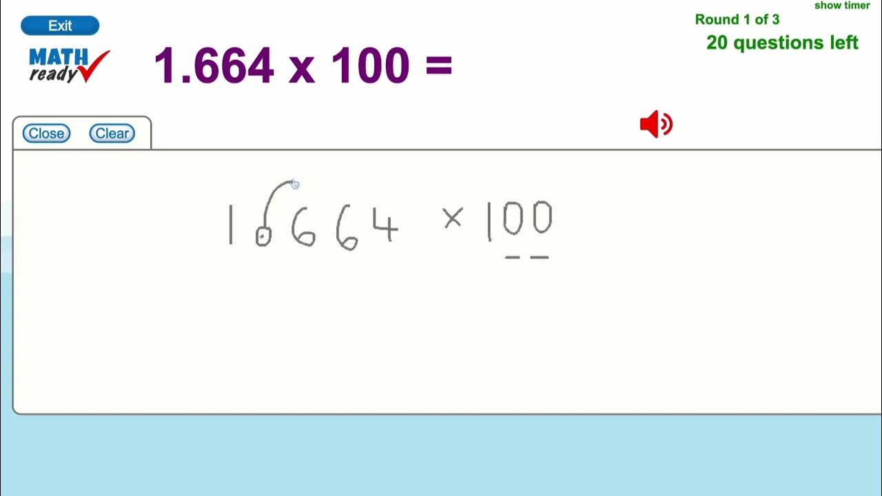 multiply decimal by 10, 100 or 1000 - YouTube