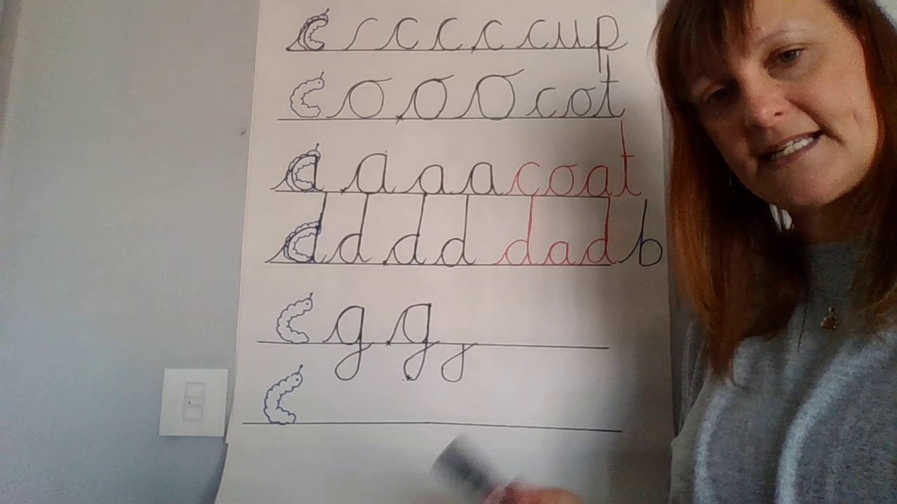 5 Curly caterpillar cursive 'g' letter formation - YouTube