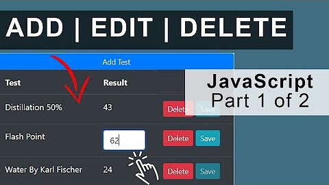 Quick Add Edit Delete Table Items | JavaScript + Backend - YouTube