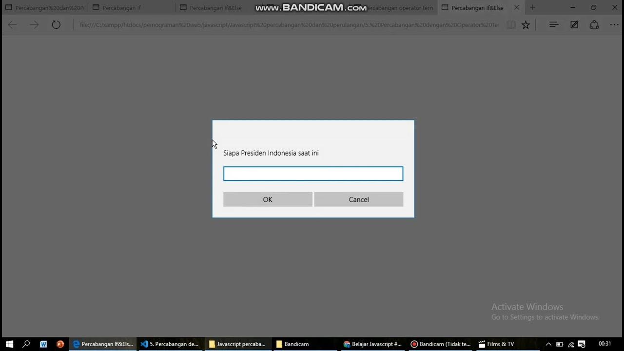percabangan dan perulangan javascript - YouTube