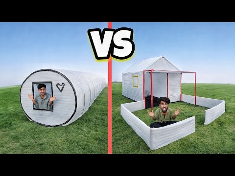 Low Budget vs High Budget FOAM House | Overnight Survival Challenge
