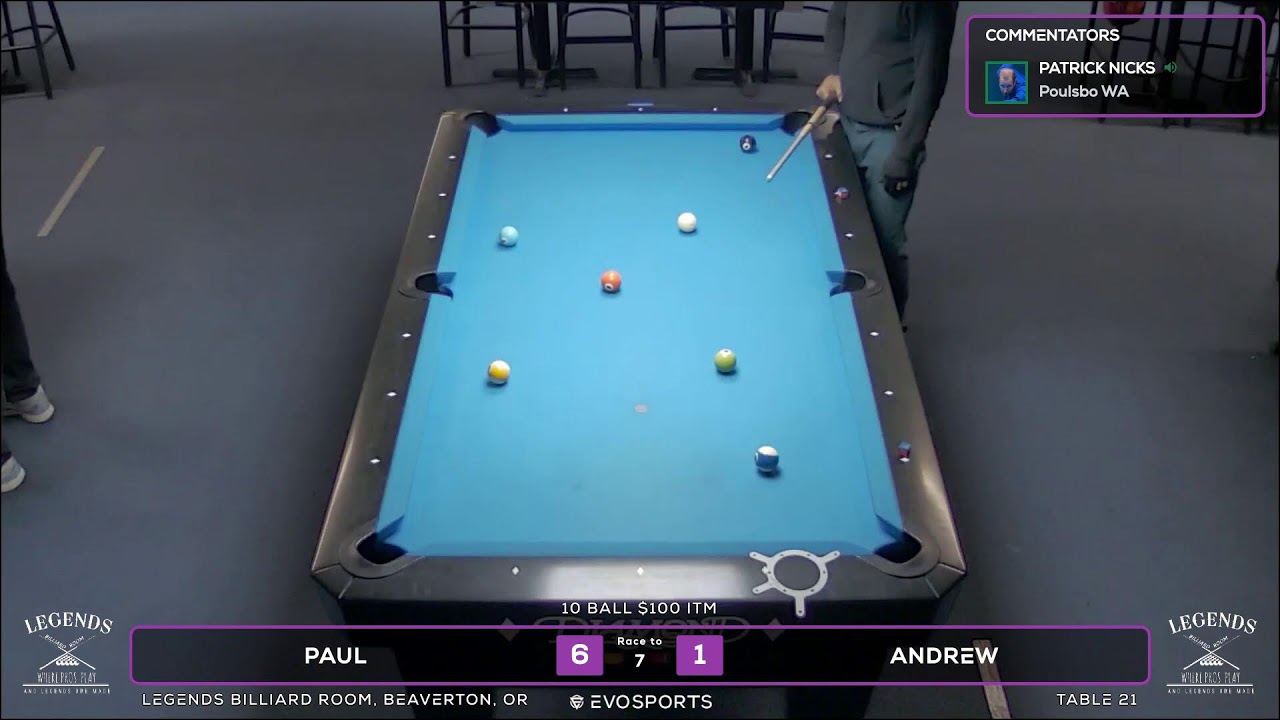 PAUL vs ANDREW - LEGENDS BILLIARD ROOM - TABLE 21 | EvoSports - YouTube