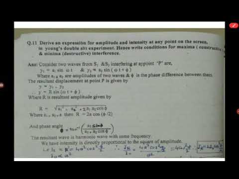 Wave Optics 18 - Ratio Of maximum and minimum intensity in interference ...