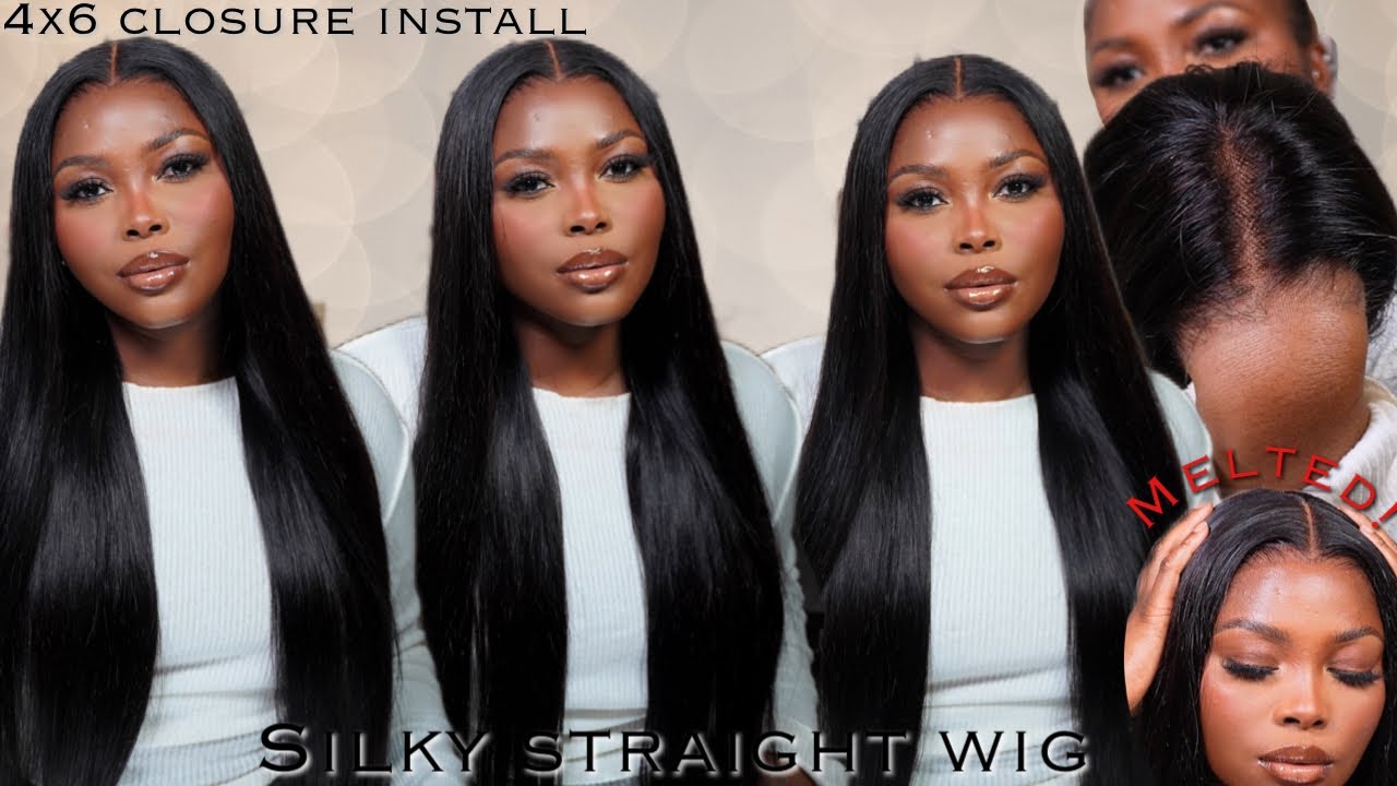 THE PERFECT 🤩 4x6 SILKY STRAIGHT CLOSURE WIG INSTALL | EASY & BEGINNER ...