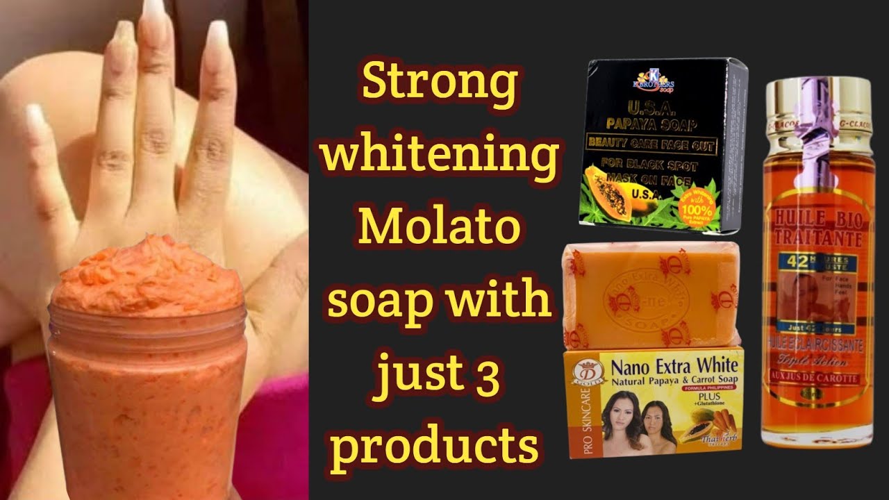 Strong Whitening Molato soap with just 3 products - YouTube