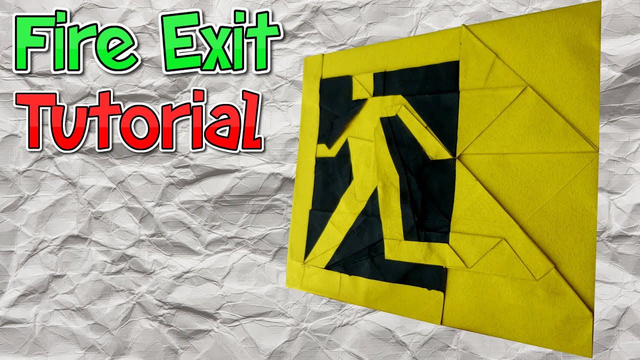 Origami Fire Exit Sign Tutorial!! - YouTube