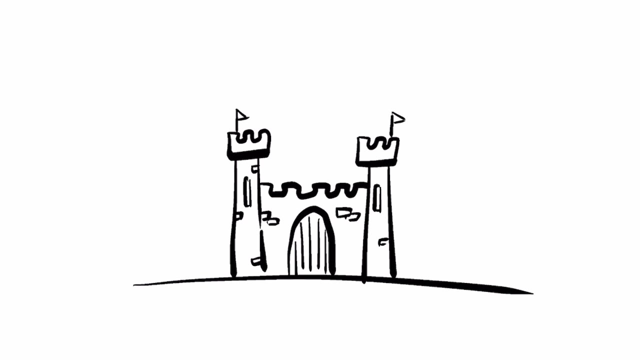 How to Draw a Simple Castle | Step-by-Step Lesson - YouTube