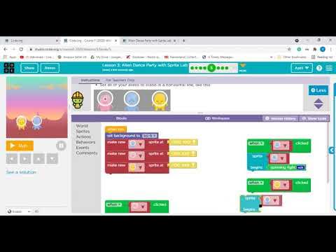 Gr 6 lesson 3 Alien Dance with Sprite lab - YouTube