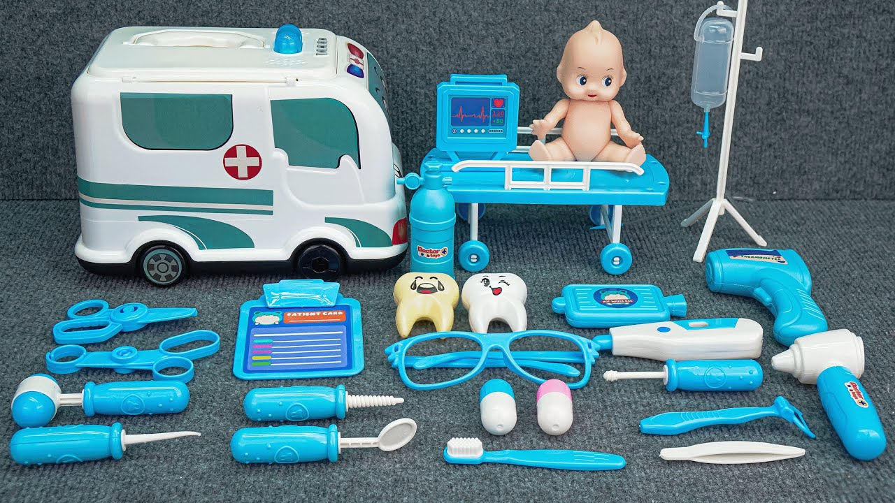 66 Minutes Satisfying Unboxing Cute Cute Blue Doctor Playset, Doctor ...