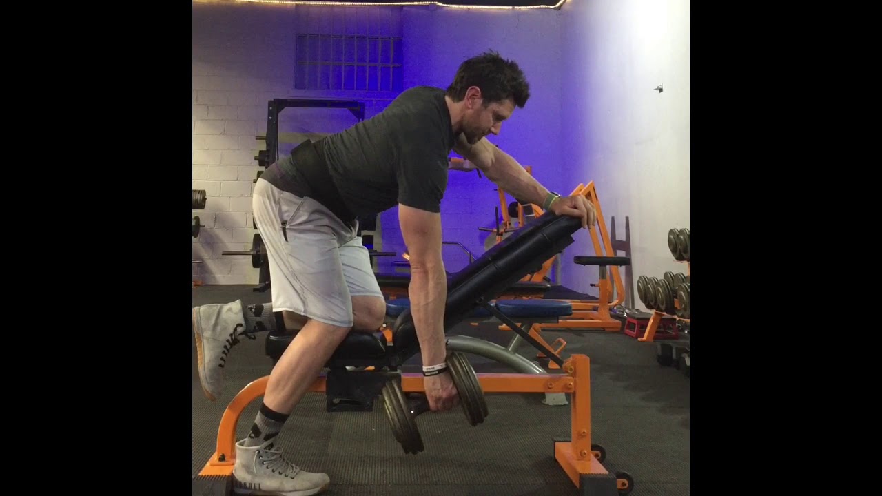 Dumbbell Incline Bench One Arm Lat Row (neutral, to hip) - YouTube