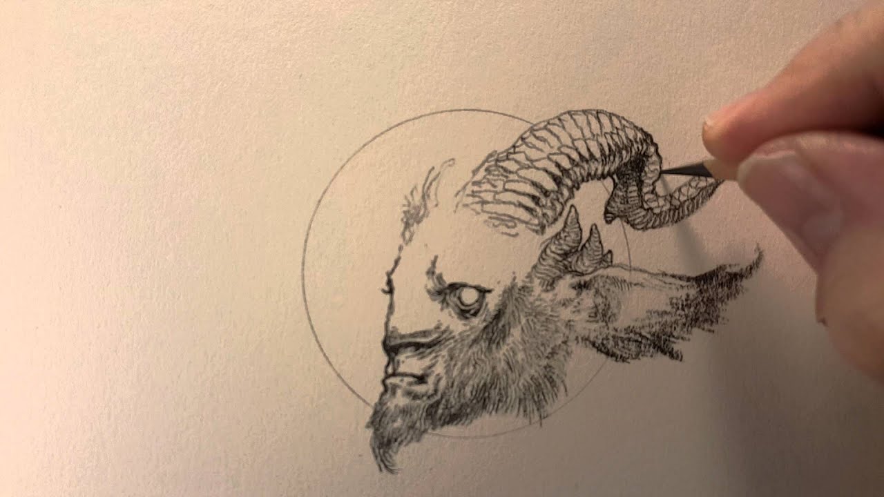 Satyr Drawing Satyr. Genuine Antique Print For Sale.