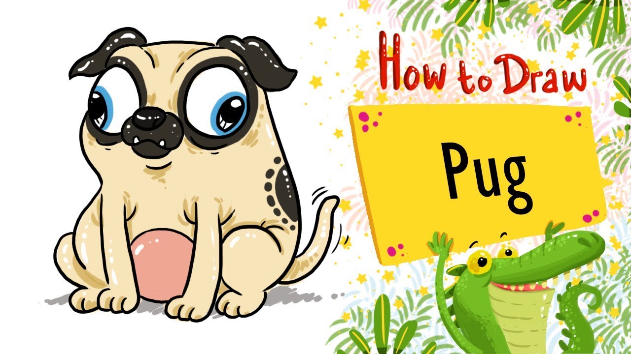 How To Draw and Colour A Cute Pug step by step ~easy - YouTube
