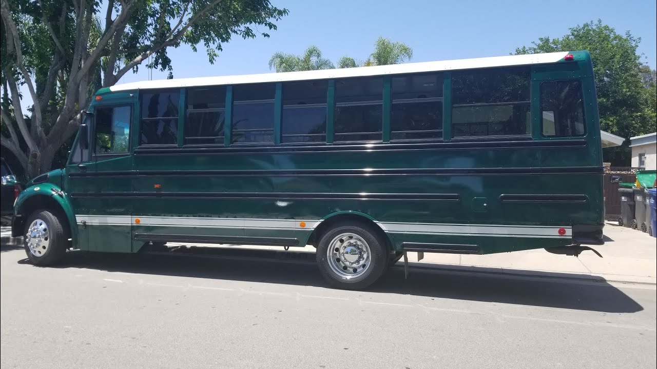 BUS CONVERSION to SKOOLIE -Thomas Freightliner 2010 - YouTube