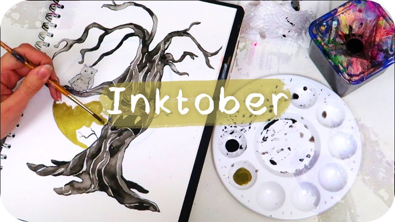 🦉Spooky Tree - Inktober #3 2018 🦉 // Sketchbook Sessions - YouTube