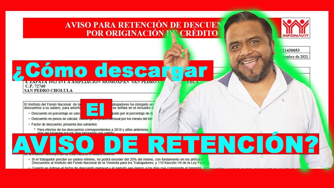 🤑¿CÓMO DESCARGAR EL AVISO DE RETENCIÓN? INFONAVIT 2022(Actualizado)😱 ...