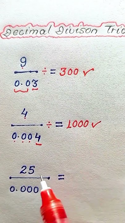 decimal division trick #maths - YouTube