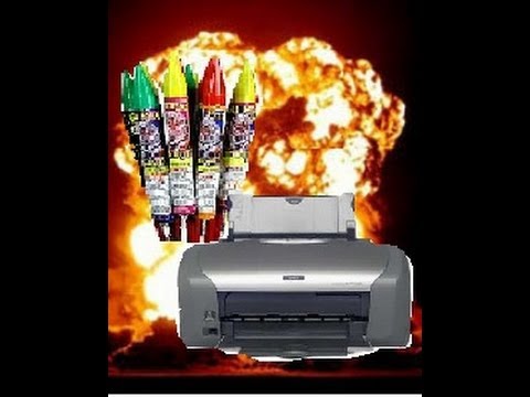 BLOWING UP A PRINTER WITH A HUGE ROCKET FIREWORK!!! - YouTube
