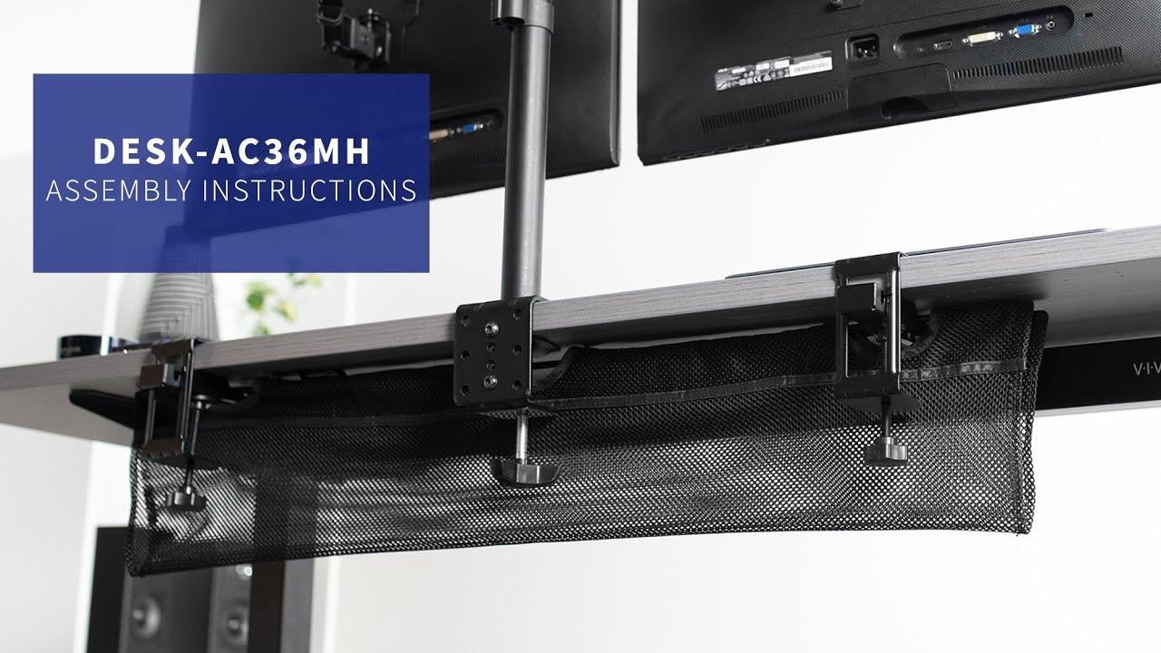 DESK-AC36MH Clamp-on Under Desk Mesh Cable Management Assembly by VIVO ...