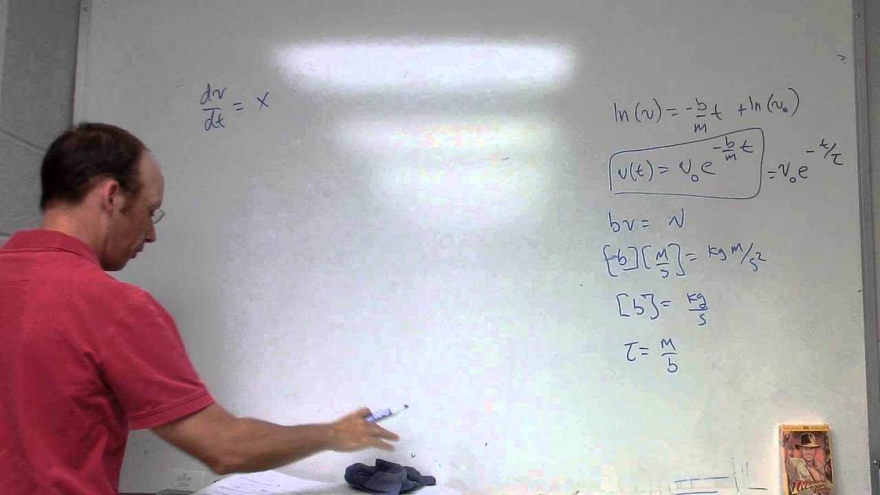 Equation of motion for an object with linear drag - YouTube