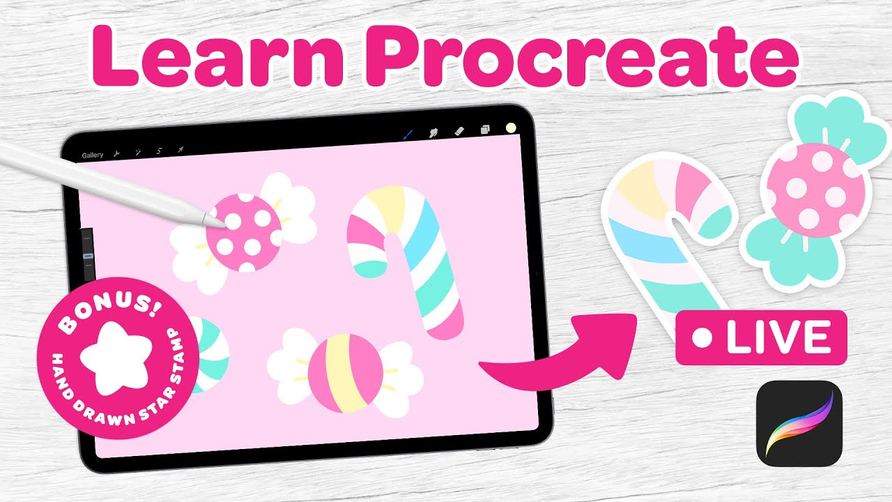 Procreate Tutorial for Beginners: Easy Christmas Candy Step-by-step ...